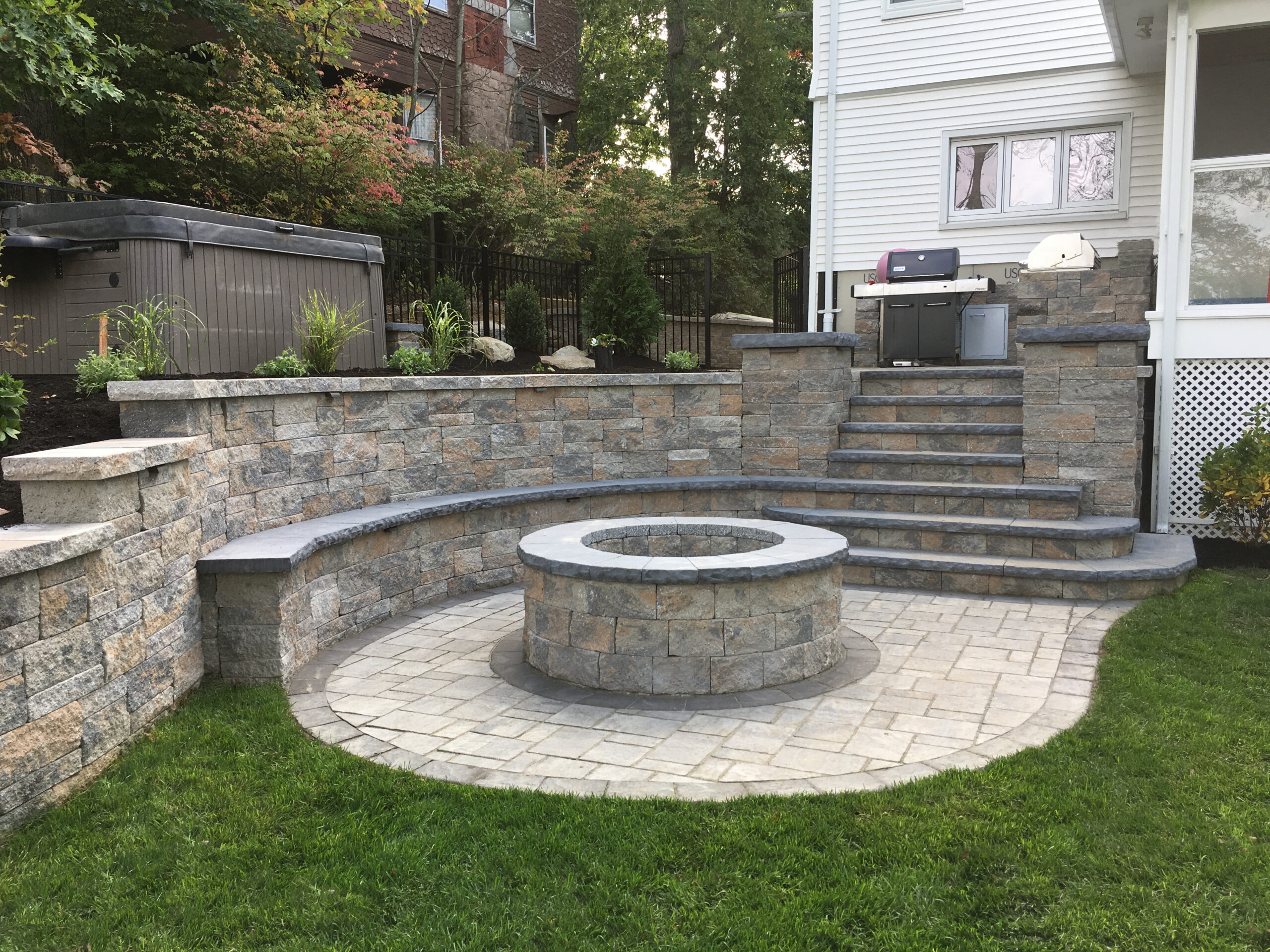 Custom Built Fire Pits | Stefanos Landscaping | Landscape Company